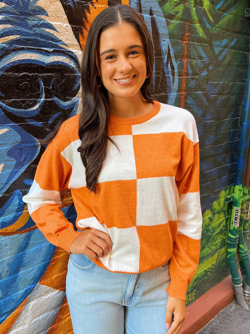 Tailgate Checkerboard Sweater – Bliss